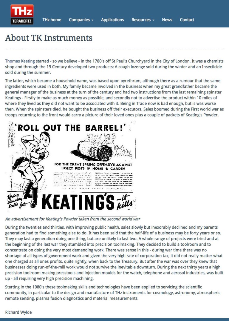 Polvos insecticidas de Thomas Keating, Londres (1850) – El ...